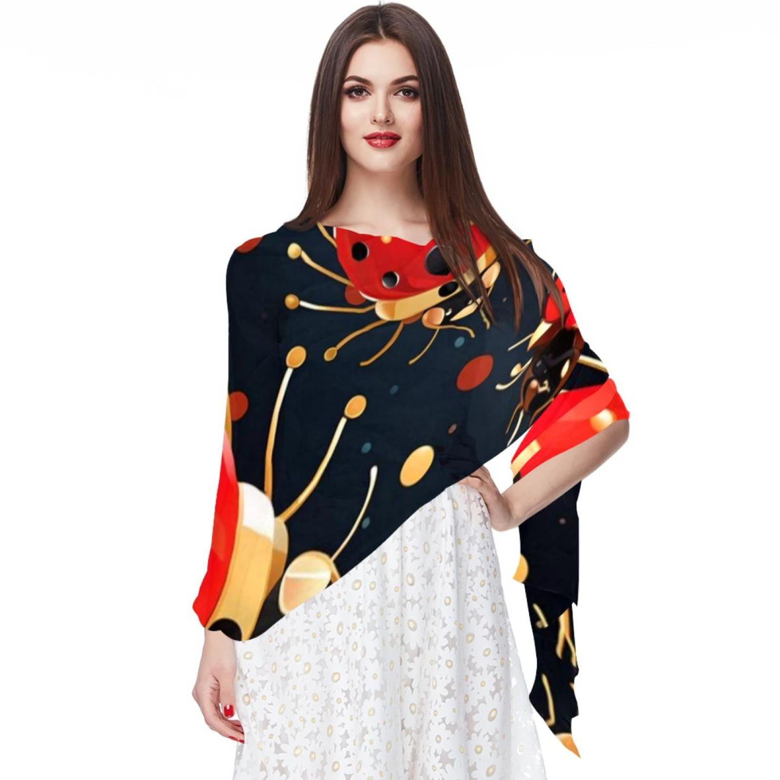 Seven Starred Ladybird Light and Breathable Chiffon Yarn Silk Scarf ...