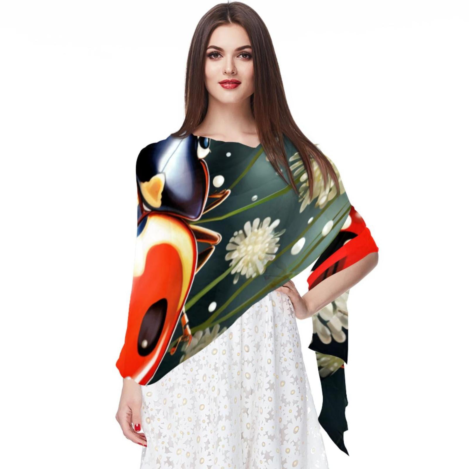 Seven Starred Ladybird Light and Breathable Chiffon Yarn Silk scarf for ...