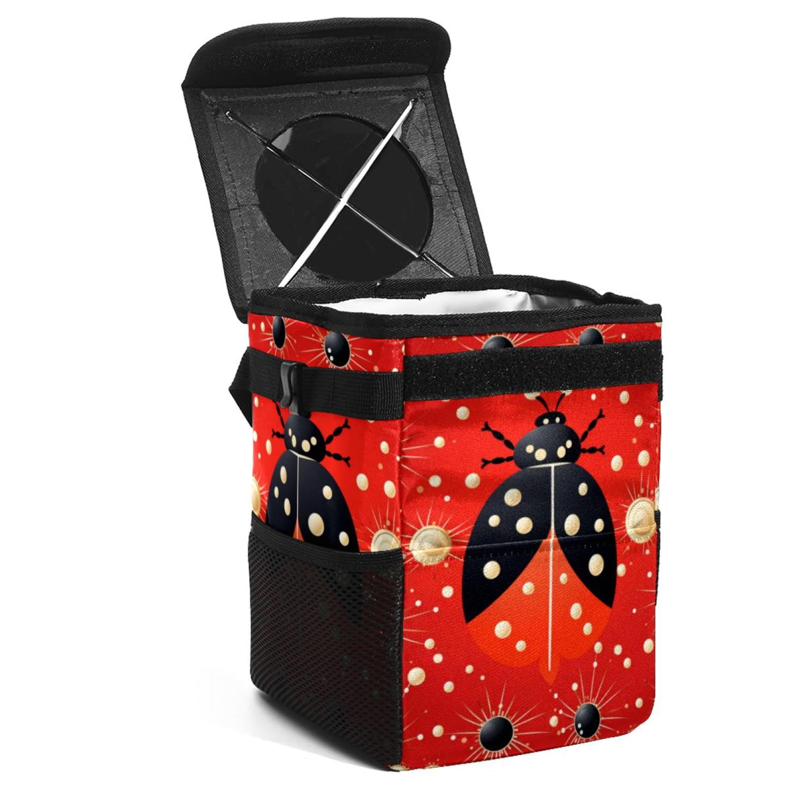 Seven Starred Ladybird Mini Trash Can for Car - Foldable, with Lid ...