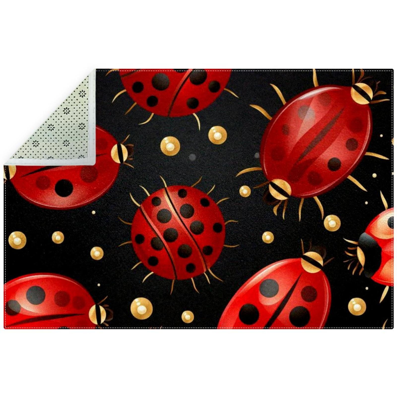 Seven Starred Ladybird Modern Polyester Door Rug - Indoor/Outdoor ...