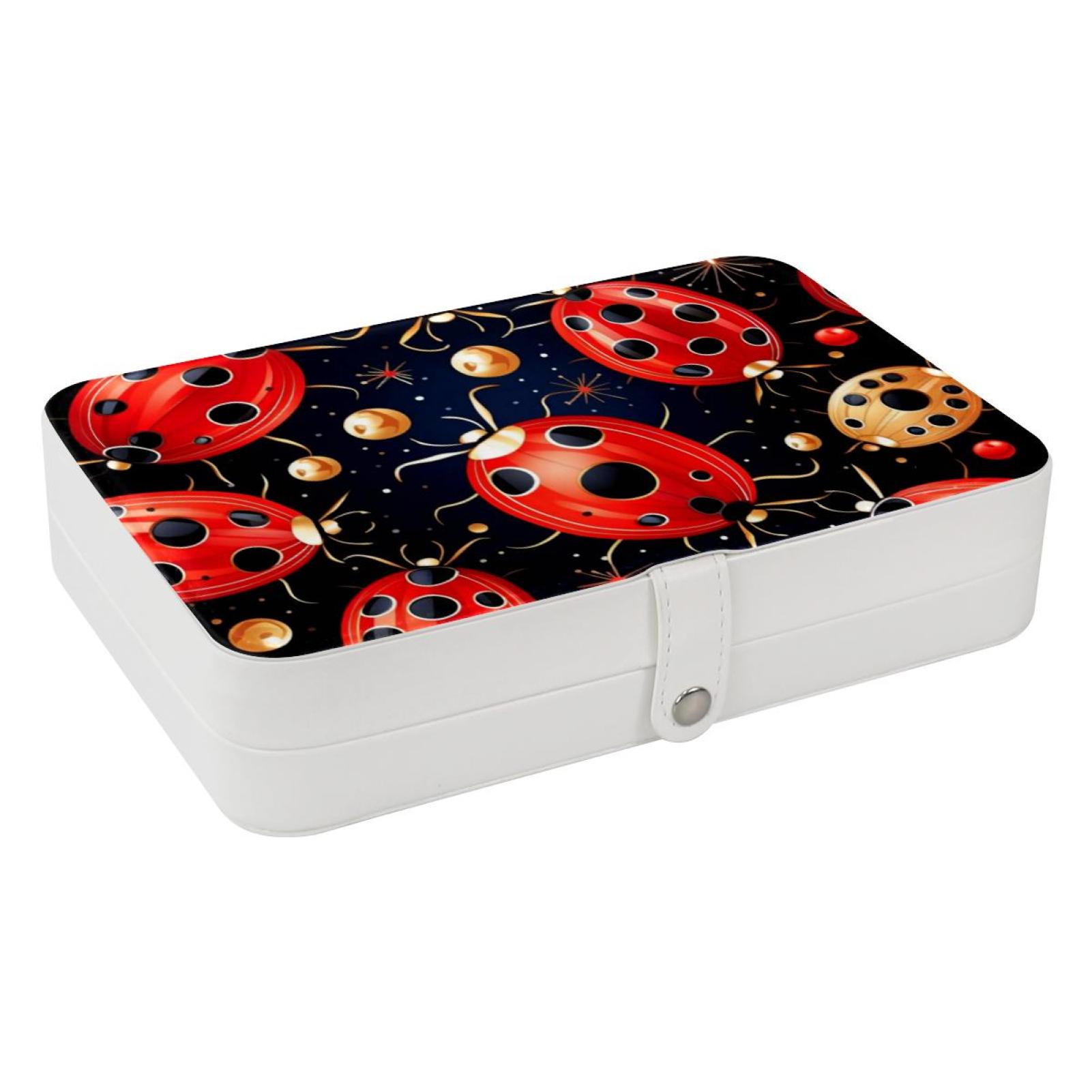 Seven Starred Ladybird PU Leather Jewelry Box Display Case with ...