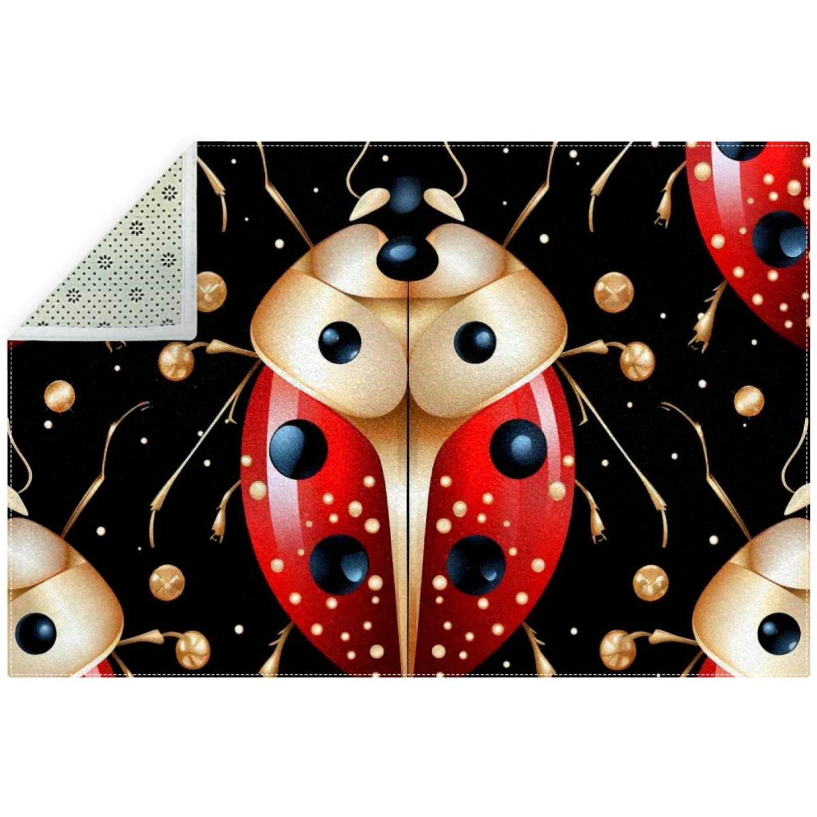 Seven Starred Ladybird Polyester Door Rug for Ultimate Cleanliness and ...