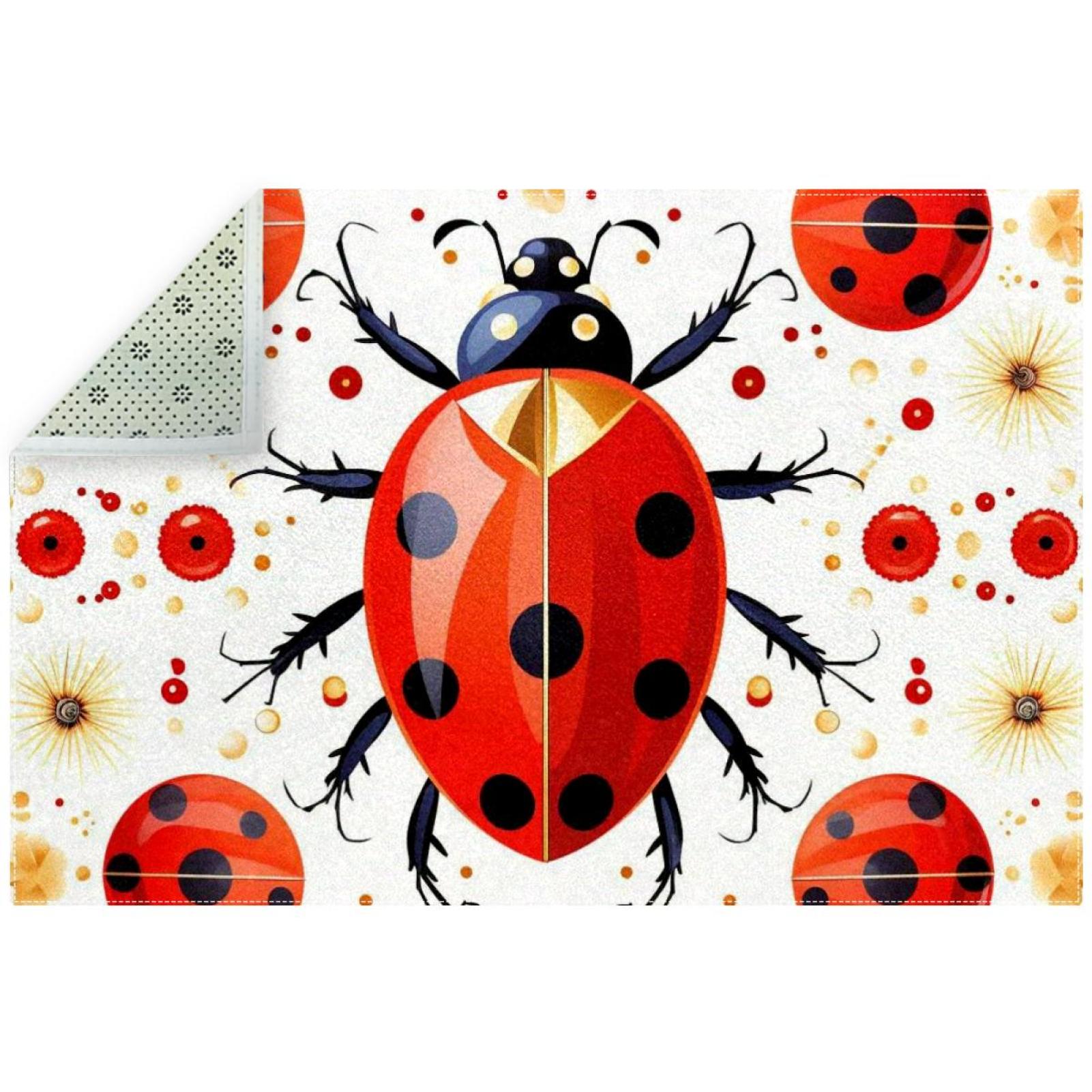 Seven Starred Ladybird Polyester Door Rug for Ultimate Cleanliness and ...