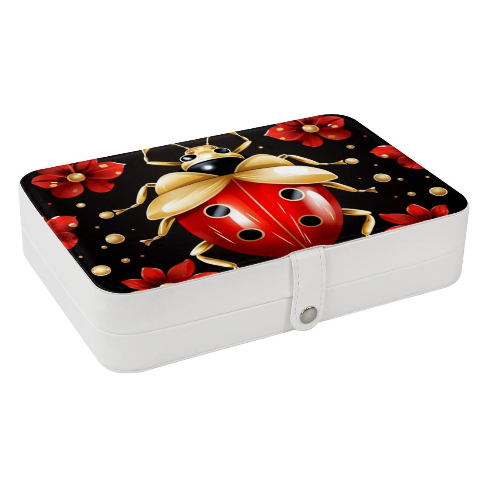 Seven Starred Ladybird Portable PU Leather Jewelry Display Necklace ...