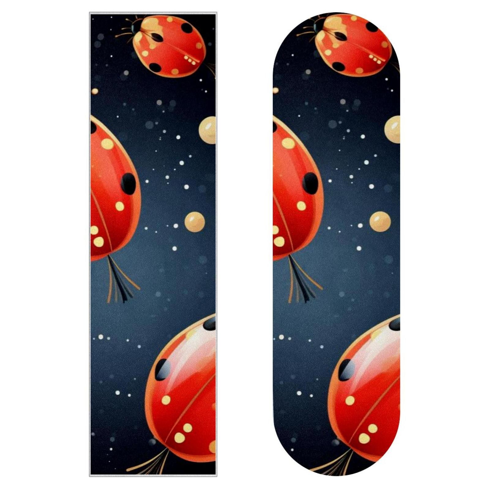 Seven Starred Ladybird Skateboard Grip Tape Set of 2 Emery PVC Stickers ...