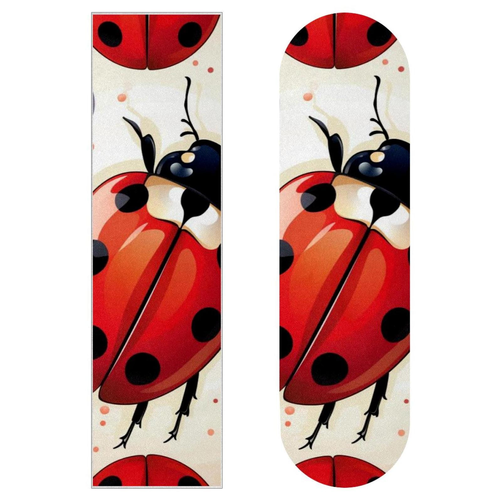 Seven Starred Ladybird Skateboard Grip Tape Stickers Pack of Two, Emery ...