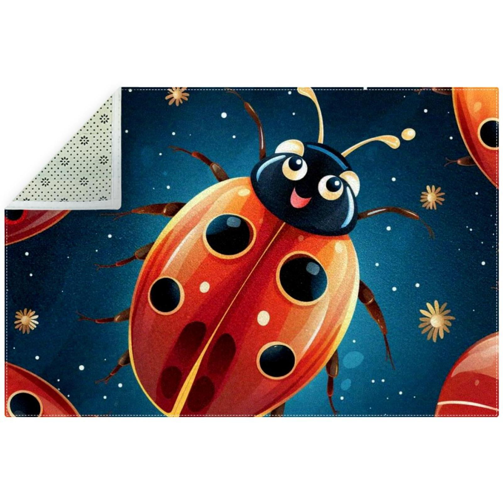 Seven Starred Ladybird Soft and Durable Polyester Indoor Rug - Elegant ...