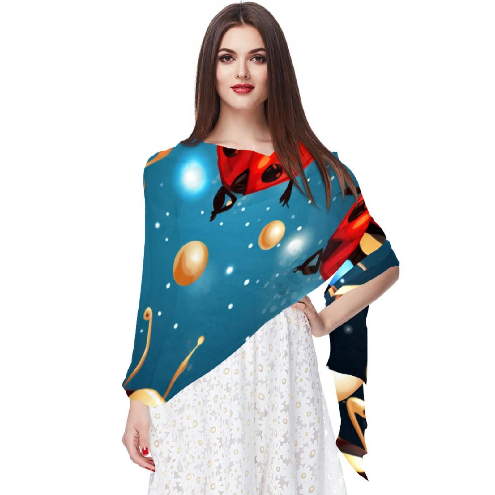 Seven Starred Ladybird Translucent Breathable Chiffon Yarn Silk Scarf ...