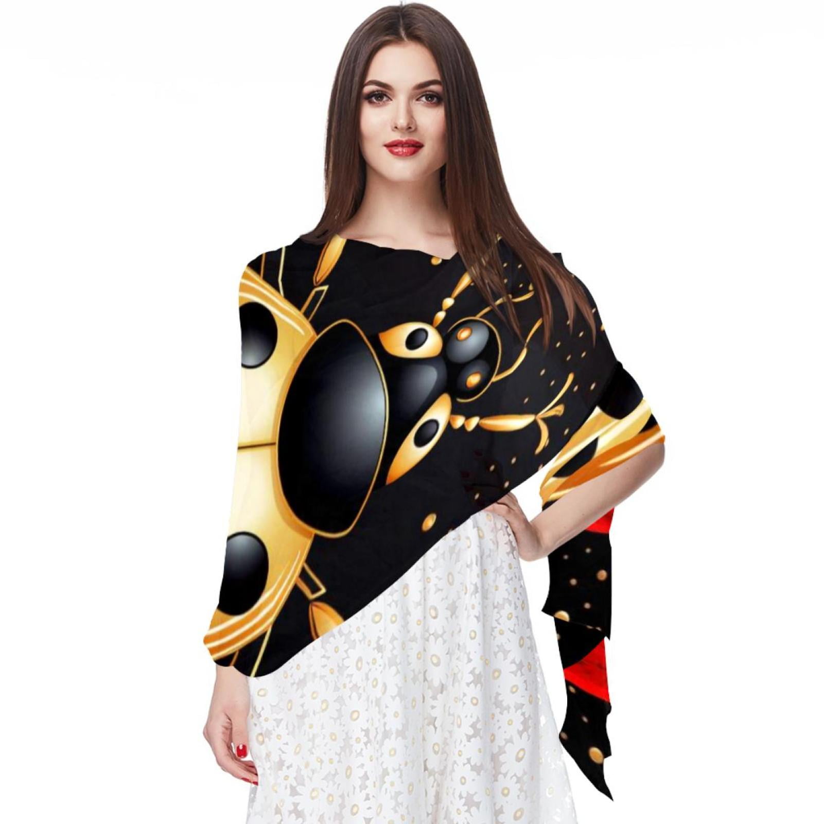 Seven Starred Ladybird Translucent Chiffon Yarn Silk Scarf ...