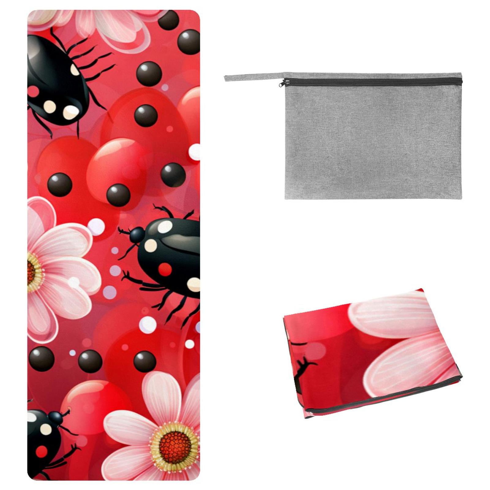 Seven Starred Ladybird Yoga Towel with Storage Bag, 72.8"x26.8 ...