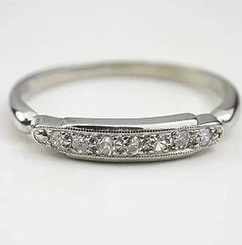 Seven Stone Vintage Diamond Ring, Antique Half Eternity Diamond Wedding ...