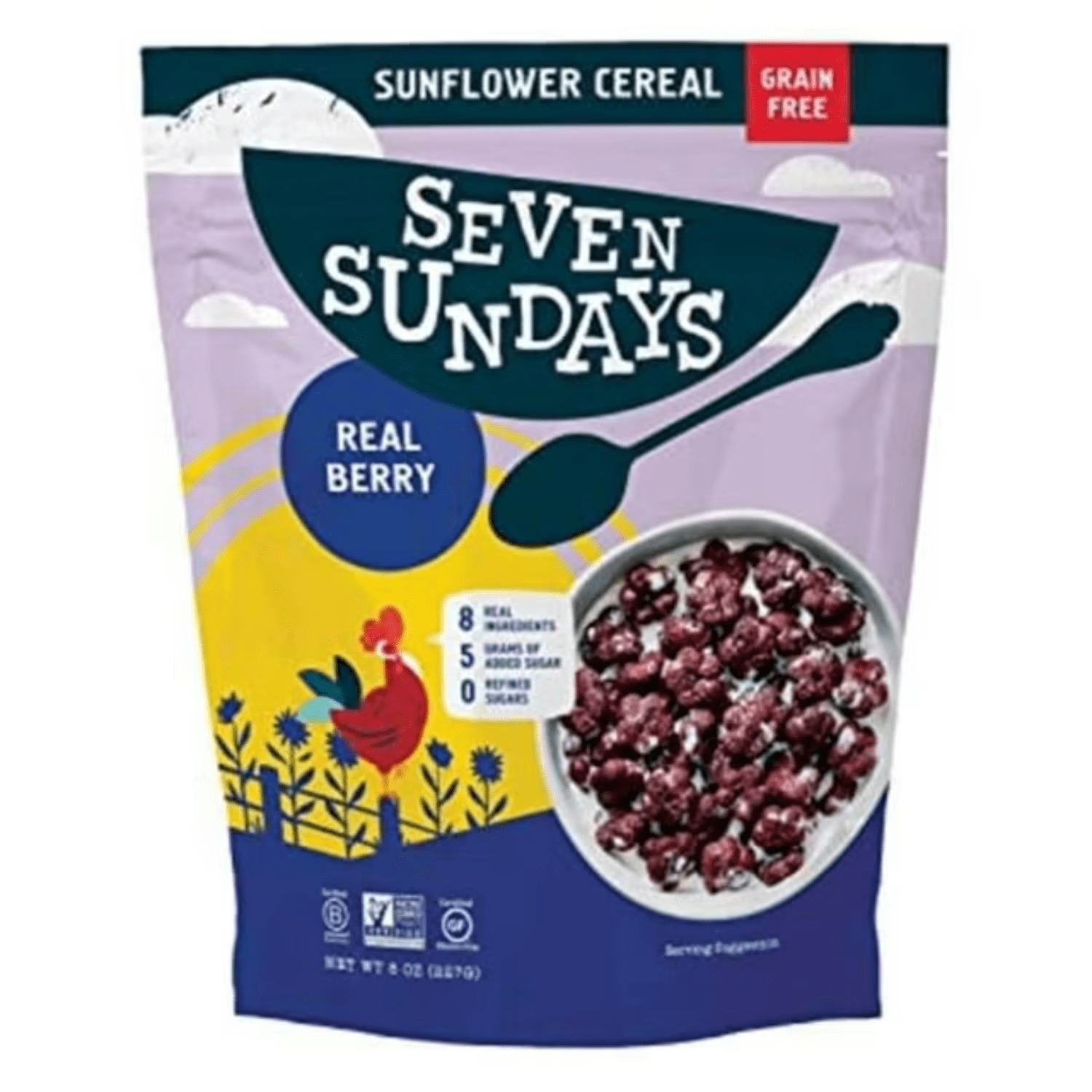 Seven Sundays 50653 8 oz Grain Free Real Berry Sunflower Cereal, Pack ...