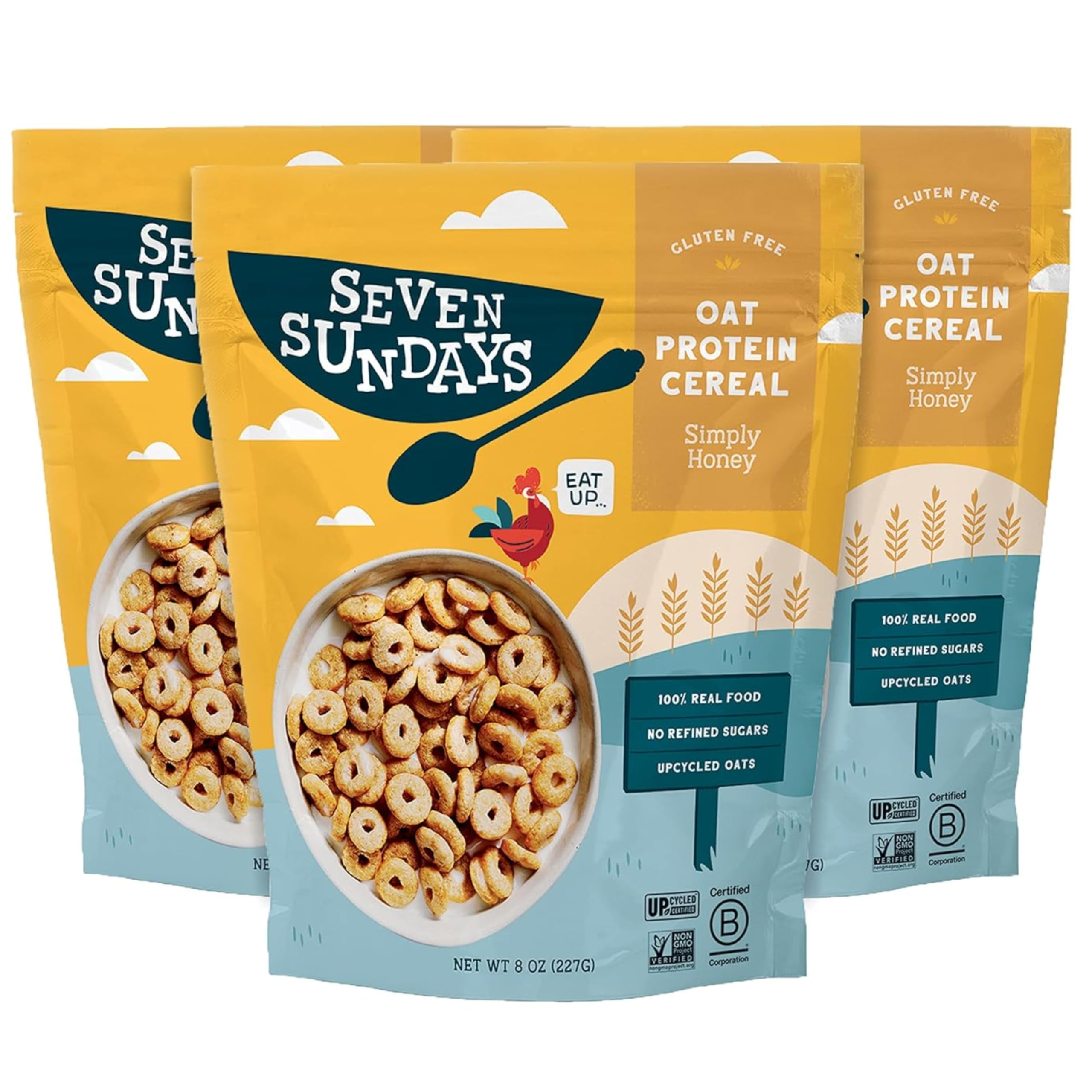 Seven Sundays Oat Protein TSF6 Cereal, Simply Honey, 8 Oz Bag (Pack of ...