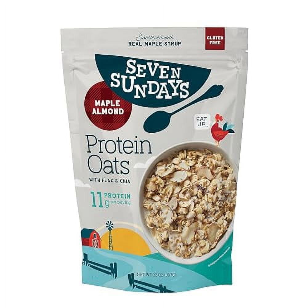 Seven Sundays Protein Oats, Maple Almond, 32 Oz Bag, Gluten Free, 11g ...