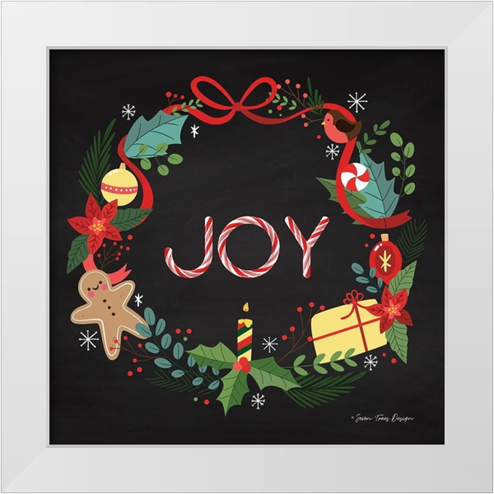 Seven Trees Design 20x20 White Modern Wood Framed Museum Art Print Titled - Peppermint Joy ...