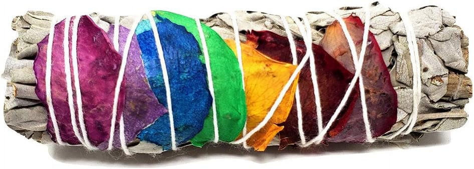 Seven - White Sage 7 Color Rose Petals Smudge Stick 4" (6) - Walmart.com