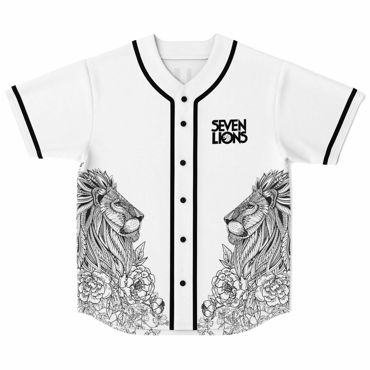 Seven lions Baseball Jersey Harajuku Thin button Baseball Uniform Funny ...