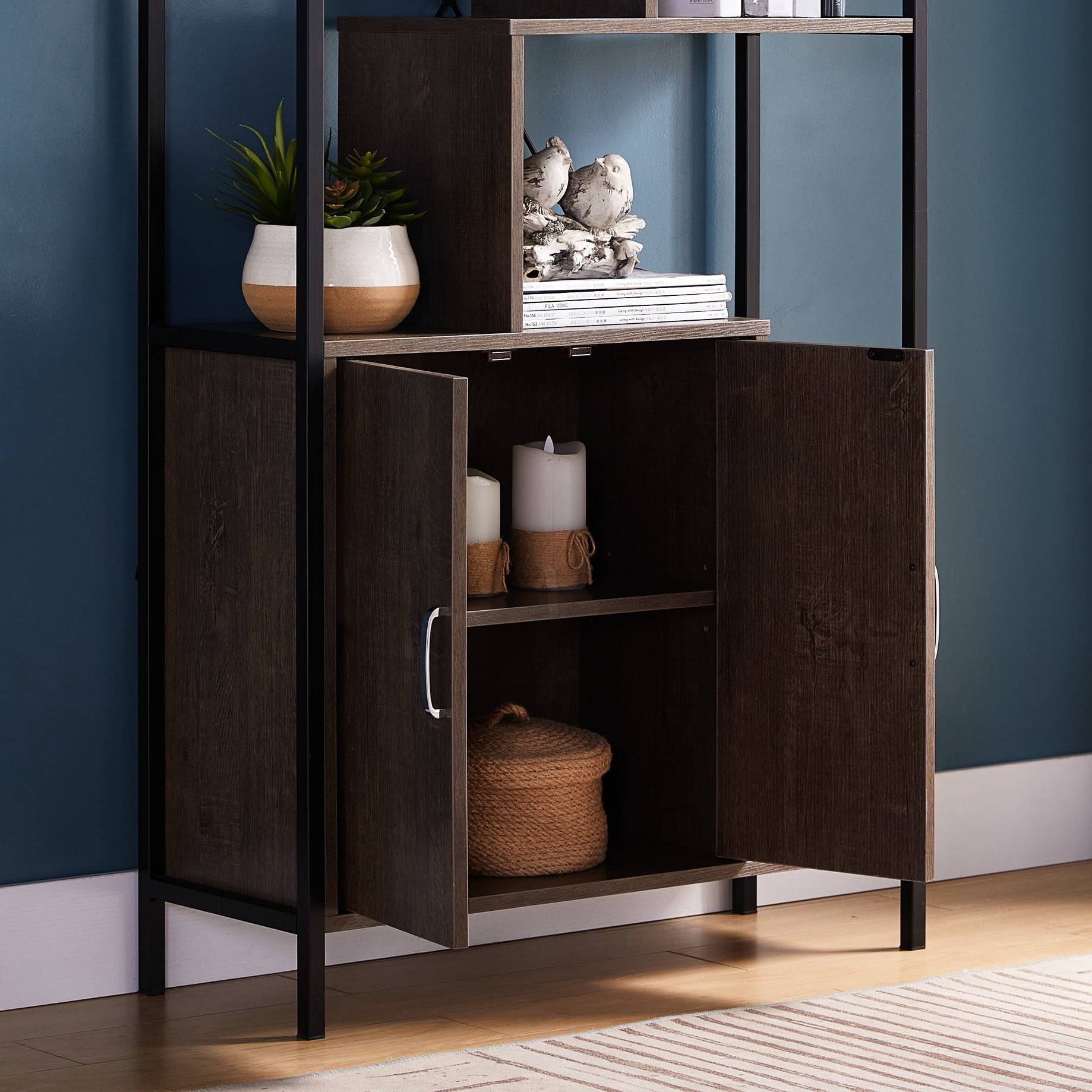 Seven open shelving spaces - Showcase collections - Entertainment room ...