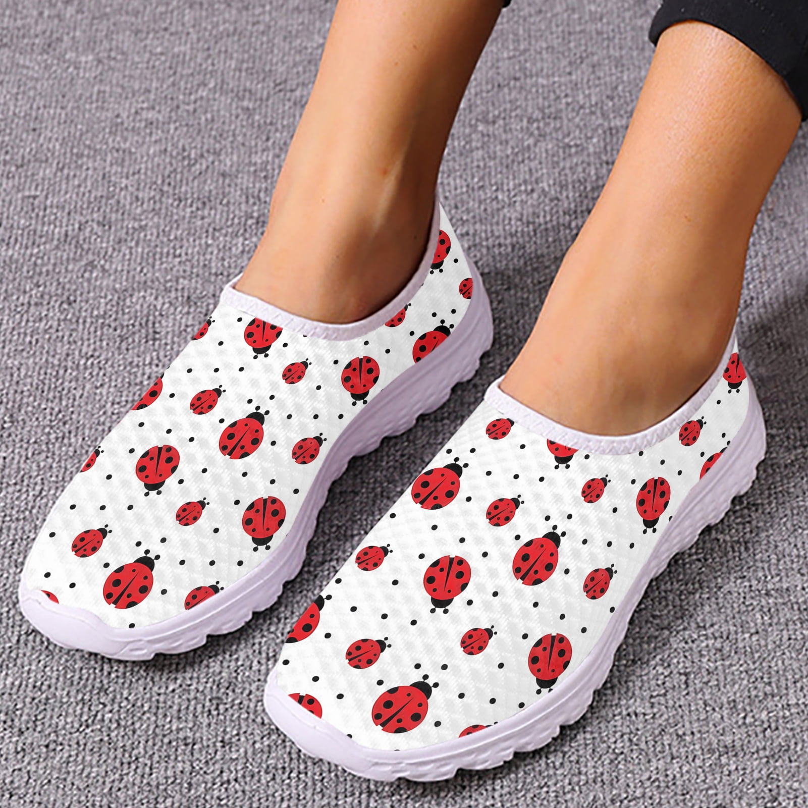 Seven-star Comfortable Breathable Loafers For Women With Cartoon Insect ...