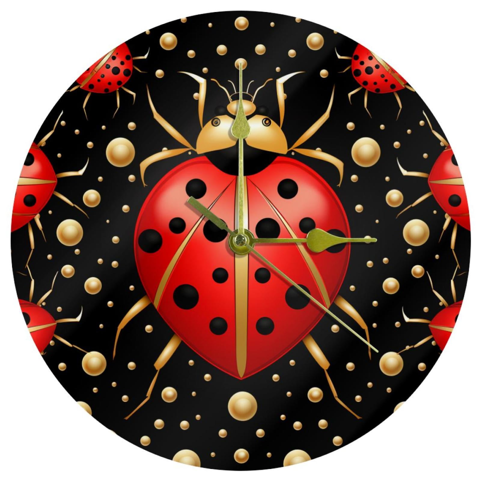 Seven-star ladybug Acrylic Circular Wall Clock - Elegant Timepiece for ...