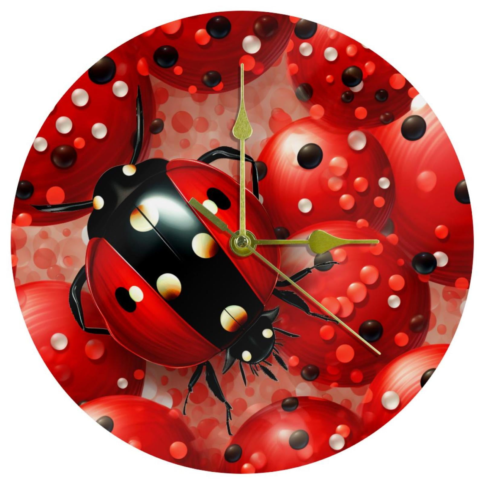 Seven-star ladybug Circular Acrylic Wall Clock - Stylish Timepiece for ...