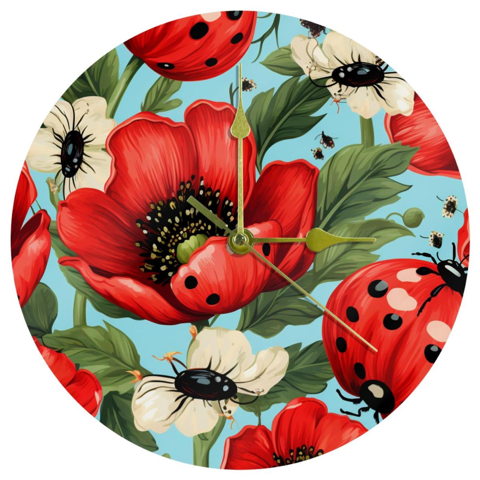 Seven-star ladybug Contemporary Acrylic Circular Wall Clock - Stylish ...