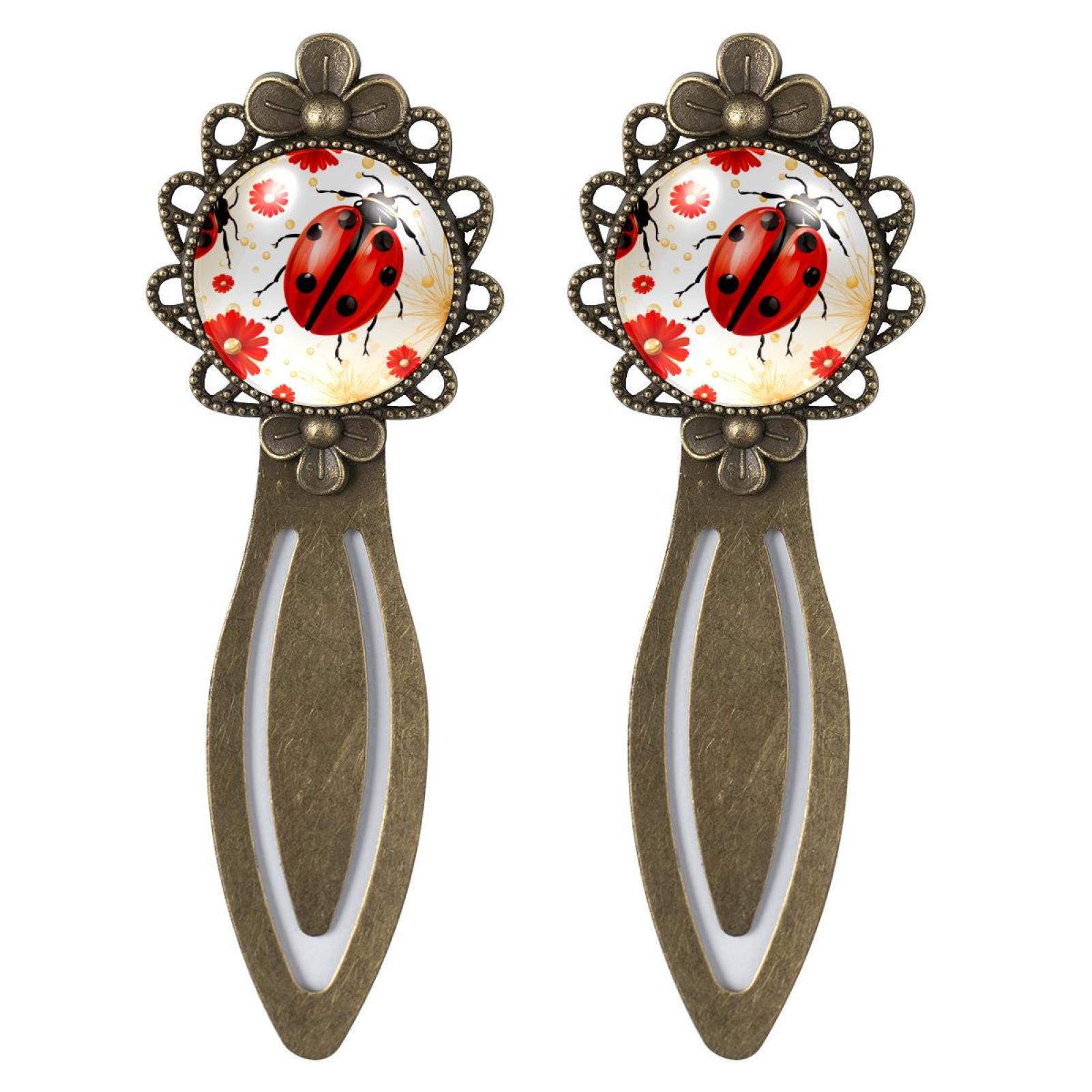 Seven-star ladybug Elegant Copper-Colored Lace Bookmarks - Set of 2 ...