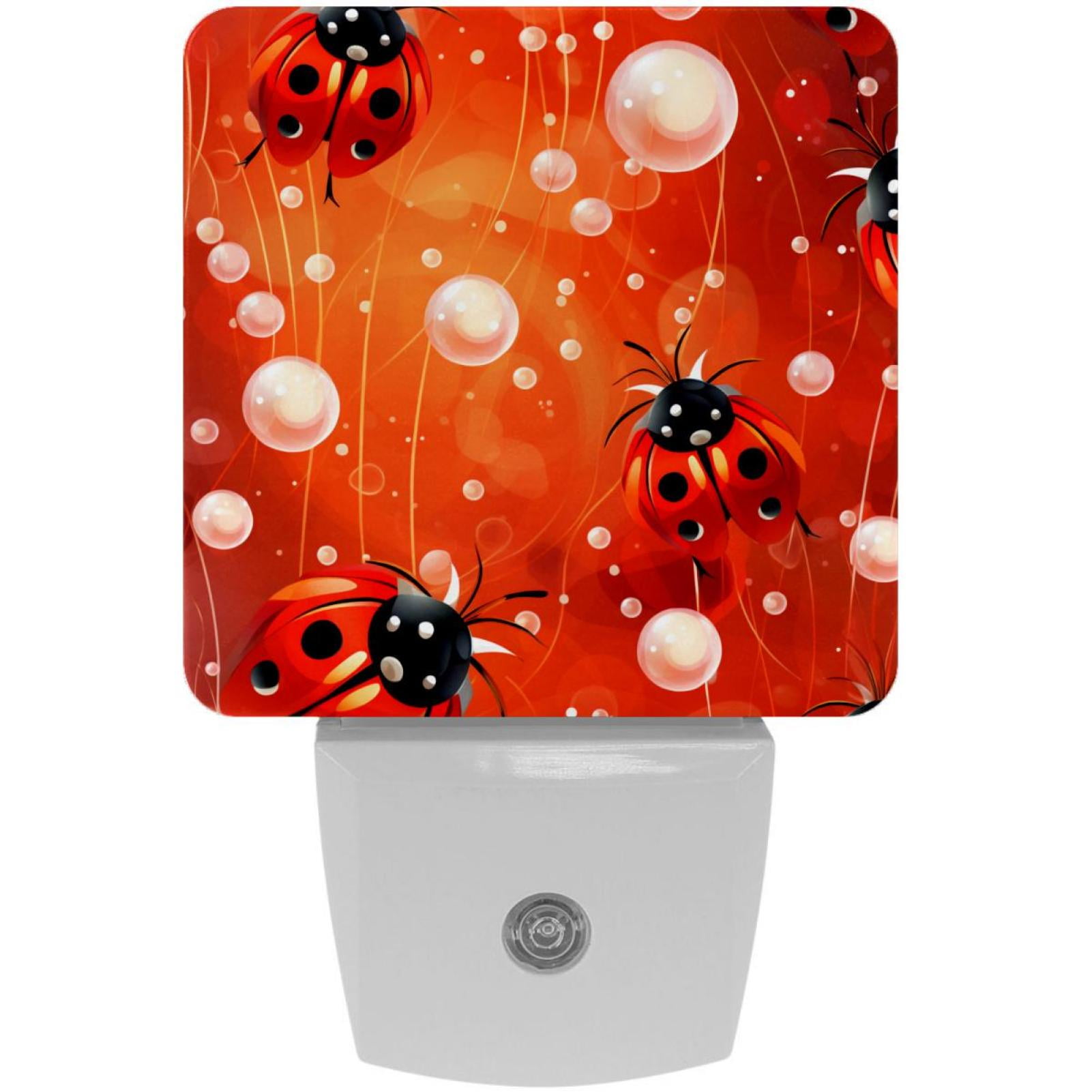 Seven-star ladybug LED Square Night Light - Soft Glow Plug-in Lamp with ...