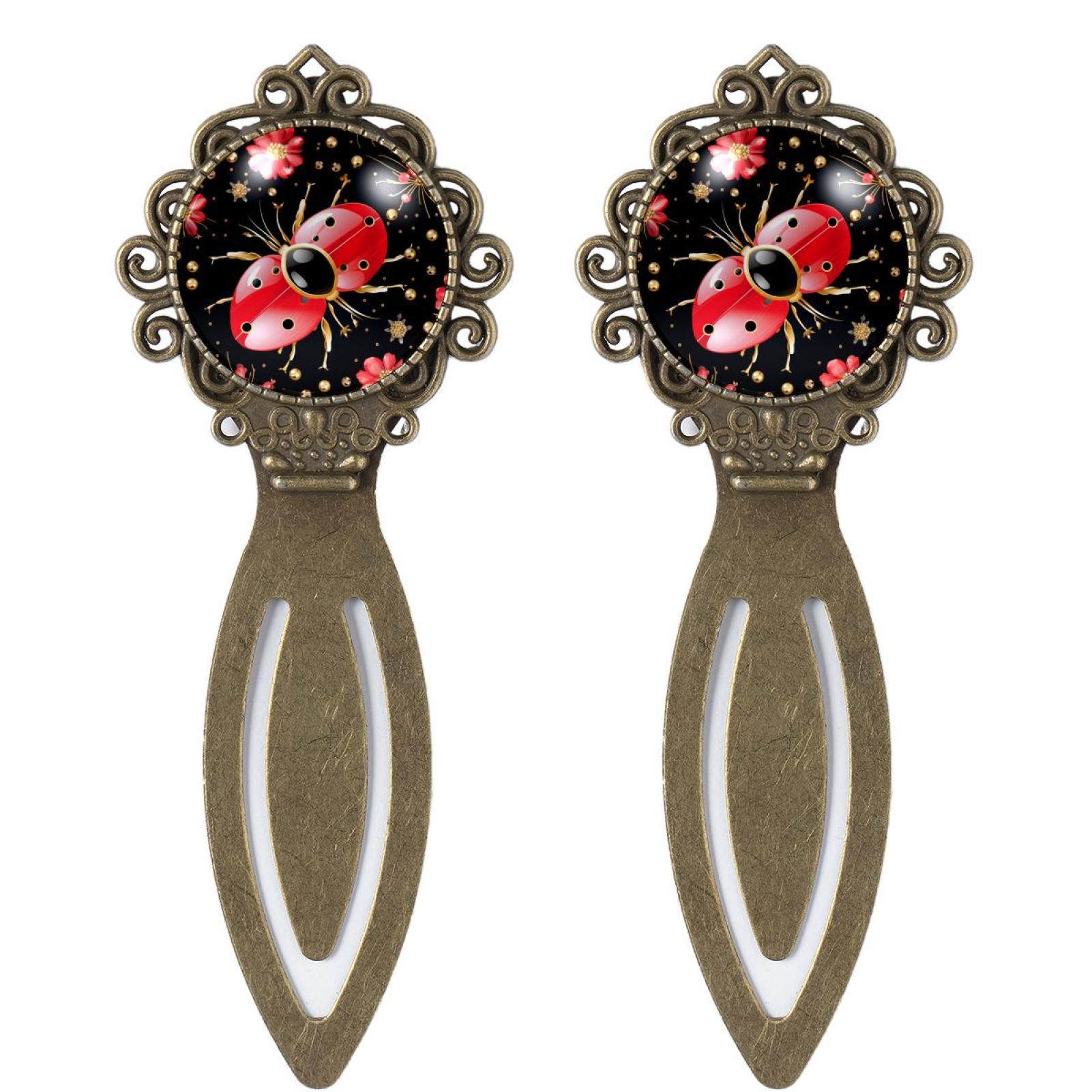 Seven-star ladybug Vintage Copper-Colored Lace Bookmarks - Set of 2 ...