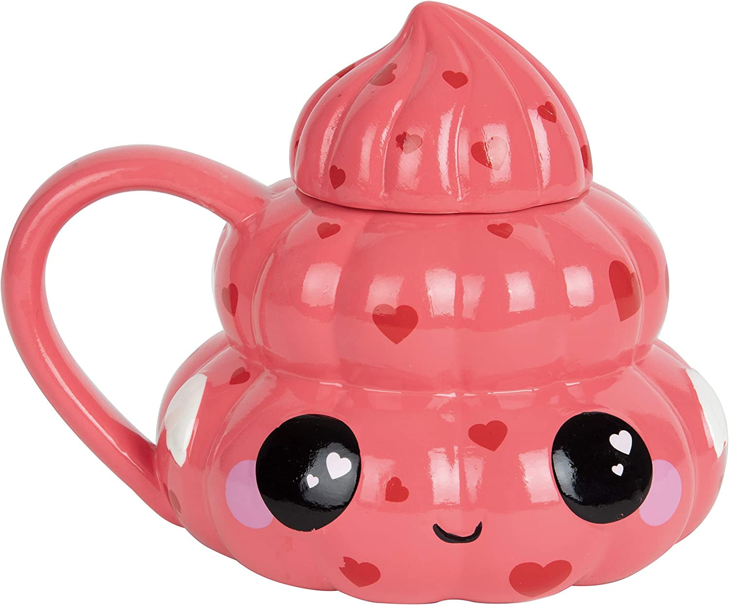 Seven20 Heart Emoji Coffee Mug, 20 oz - Funny Cute Pink Hearts Poop ...
