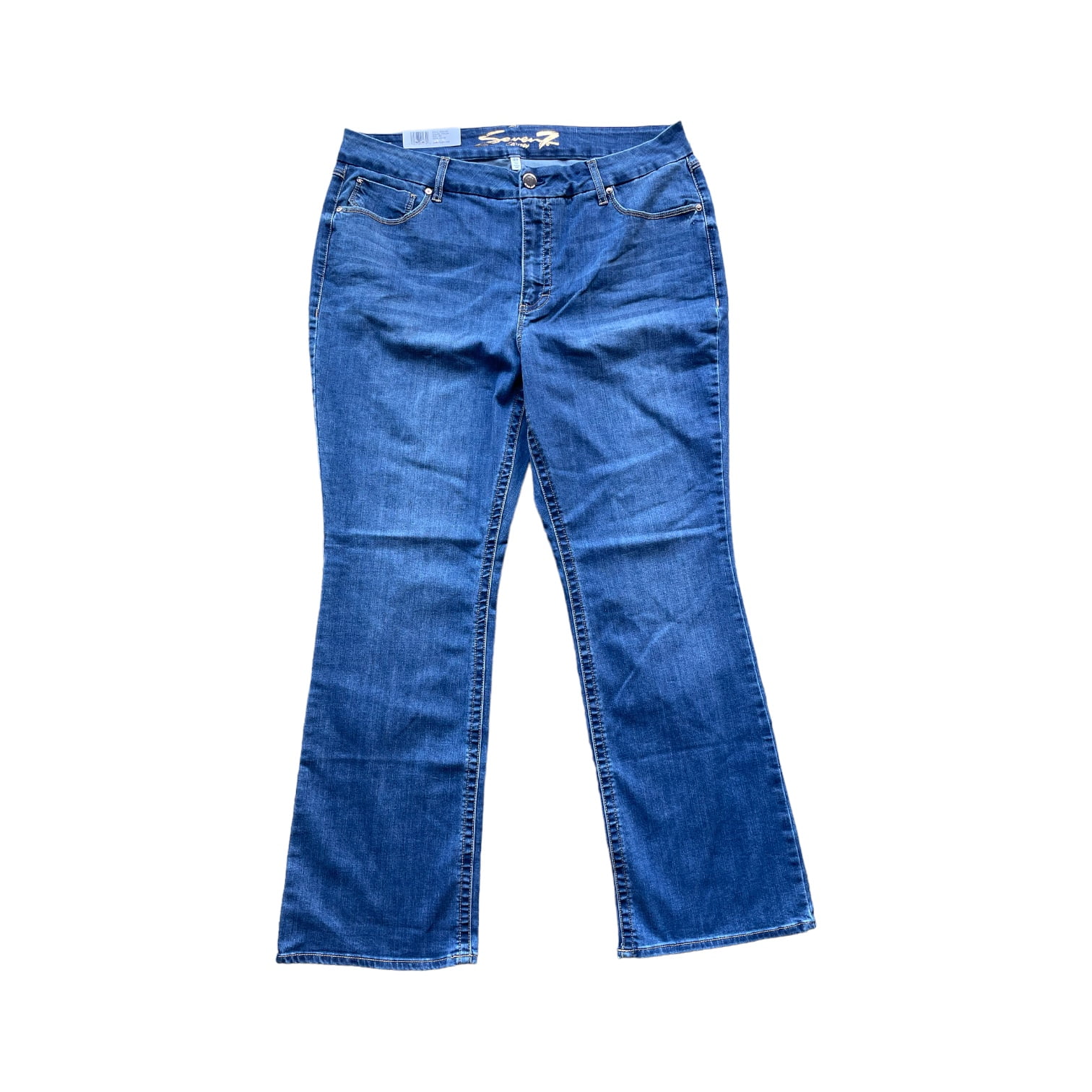 Seven7 Women's Plus High Rise Tummyless Slimming Boot Cut Jean (Harlem ...