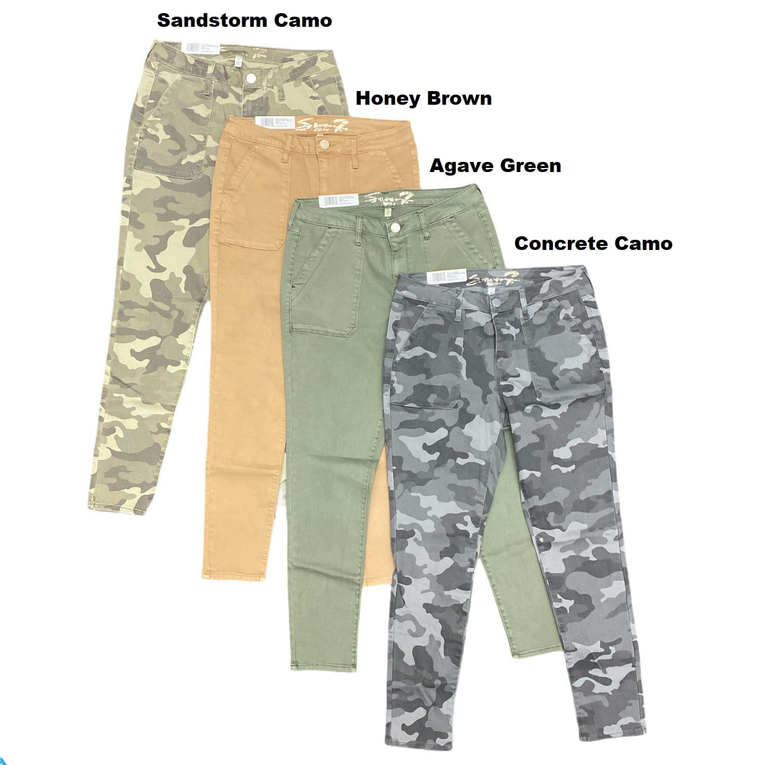 Seven7 Women's Soft Vintage Utility Skinny Twill Ankle Pants (Concrete ...