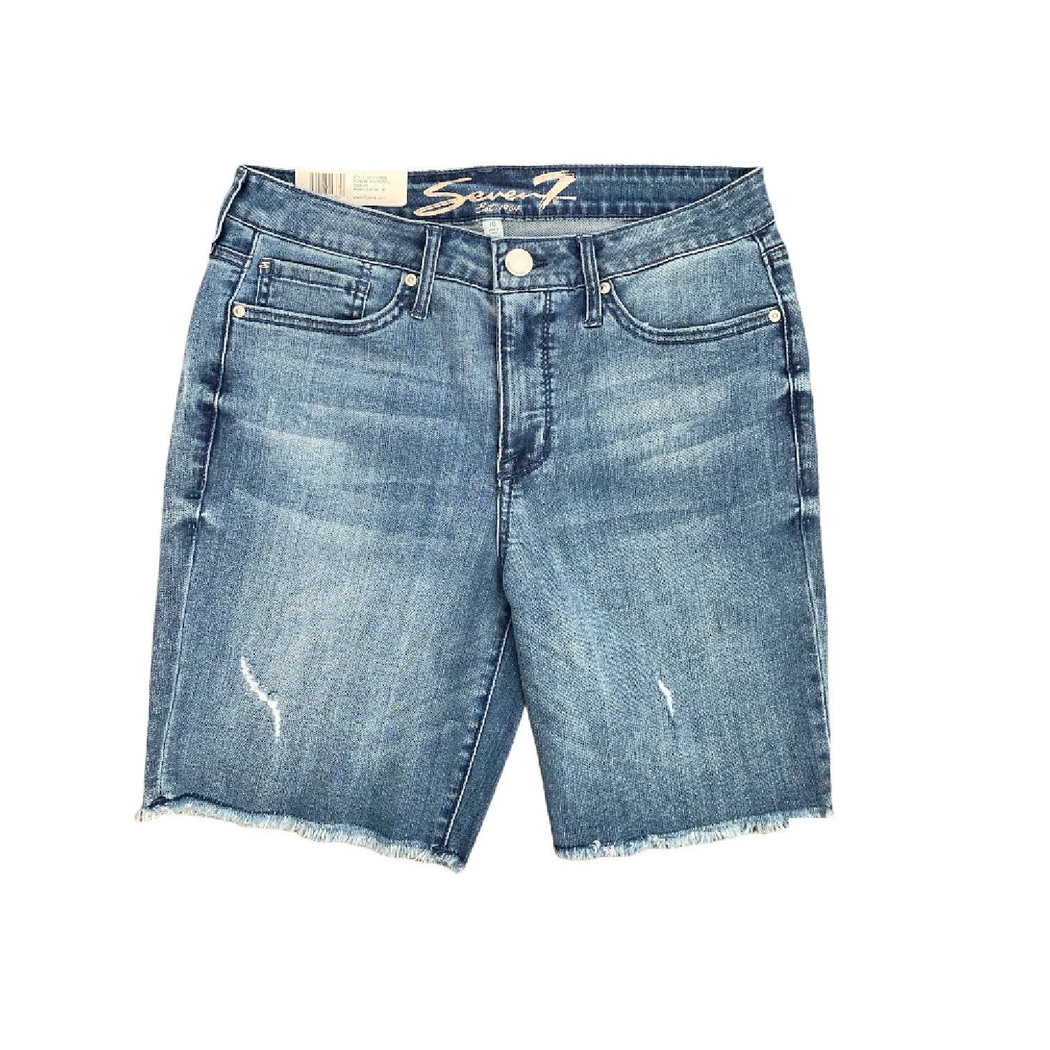 Seven7 Women's Stretch 9" Inseam Bermuda Short, Fray Hem (National, 4 ...
