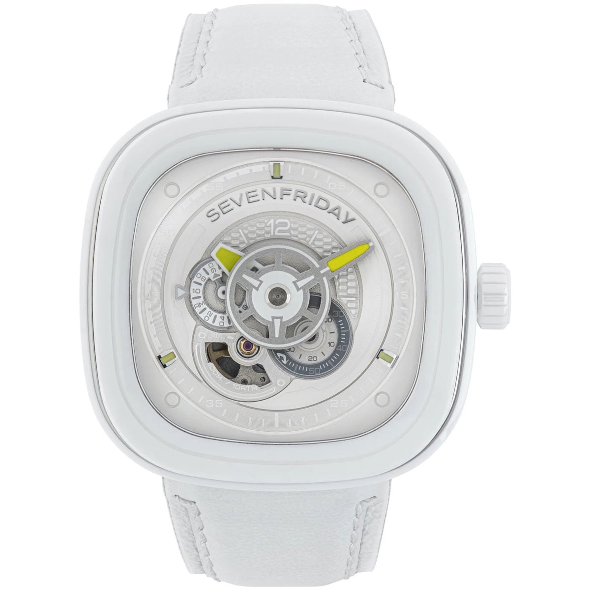 SevenFriday P1C-04 Men's Caipi White Leather Strap Automatic Watch ...