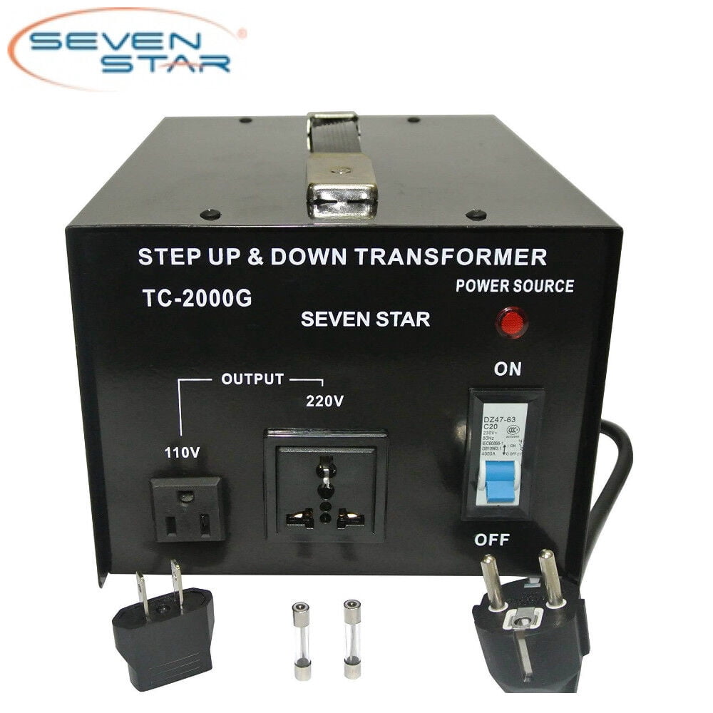 SevenStar TC-2000W Watt 110V-220 Volt Up/Down Transformer Heavy-Duty ...