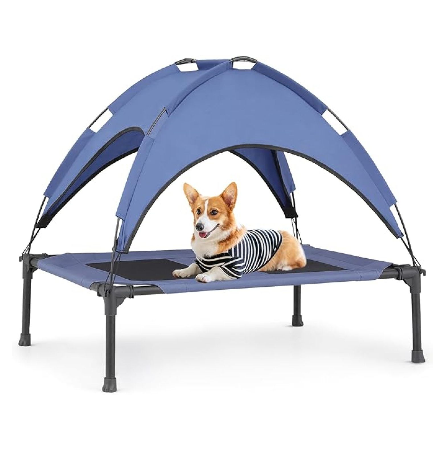 SevenThree Elevated Dog Bed with Canopy, Indoor/Outdoor Dog Cot with ...