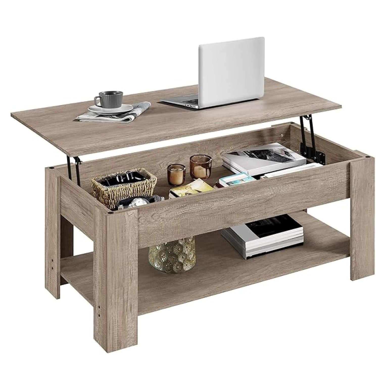 SevenThree Lift Top Coffee Table with Hidden Compartment and Storage ...