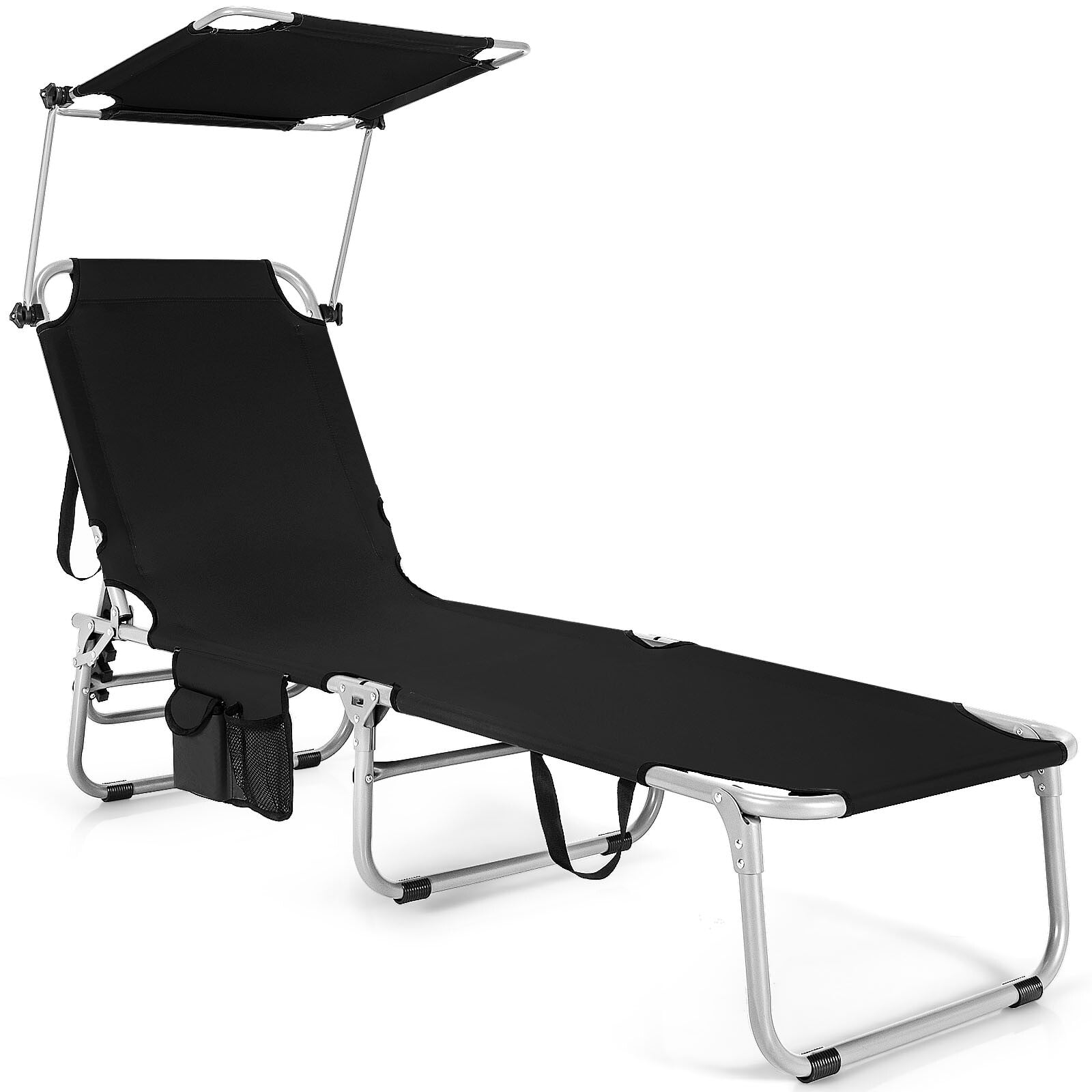 SevenThree Outdoor Folding Chaise Lounge, Portable Tanning Chair with 5 ...