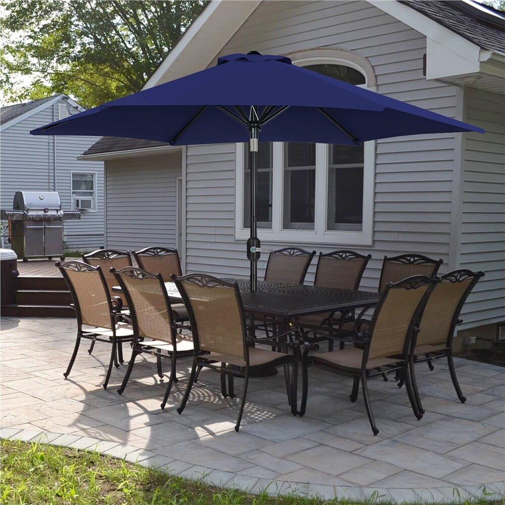 SevenThree Patio Umbrella Market Umbrella w/ Push Button Tilt and Crank ...
