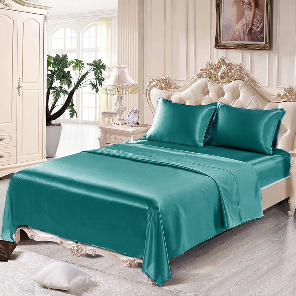 SevenThree Silk Satin Sheets, Satin Bed Sheet Set with Deep Pockets ...