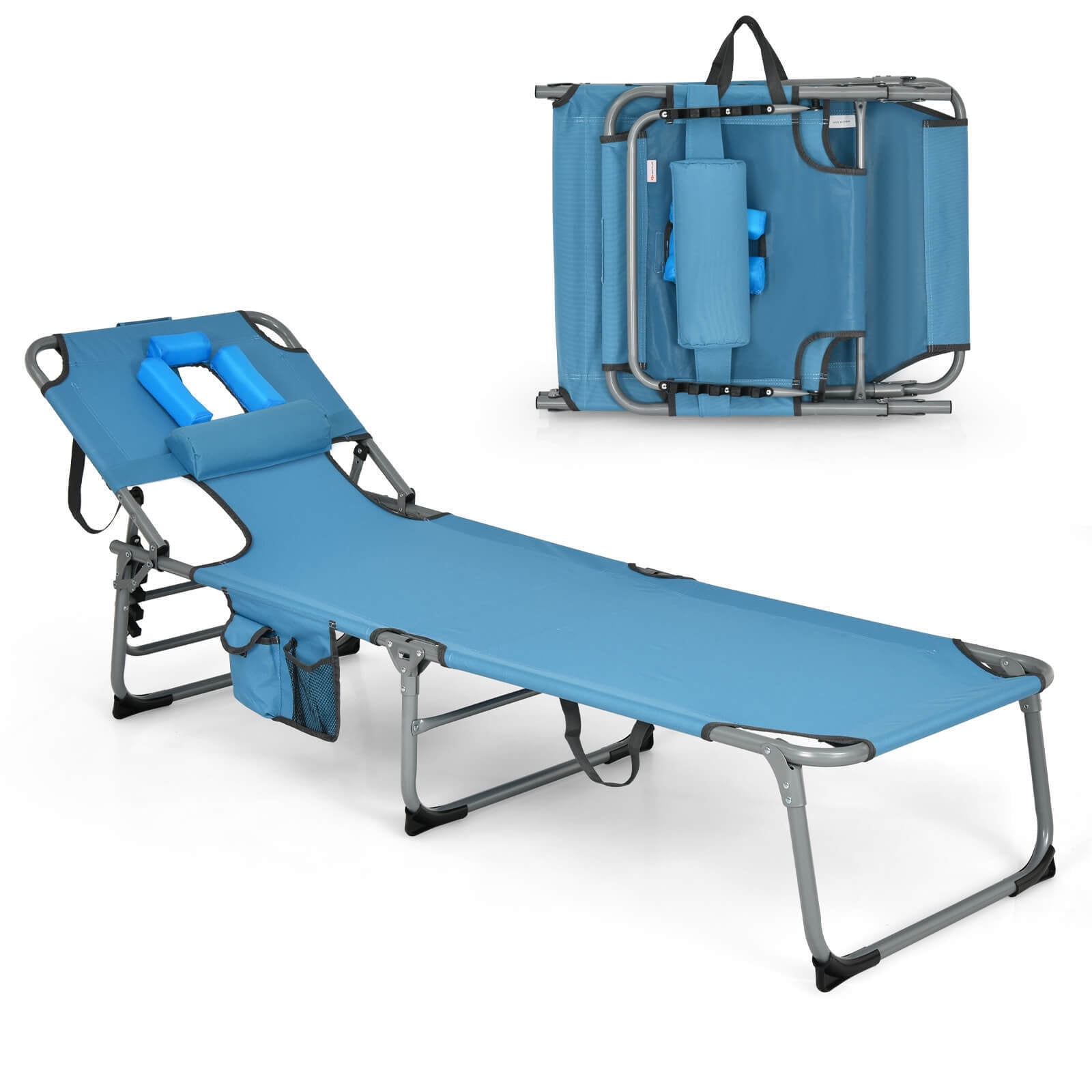 SevenThree Tanning Chair, Folding Adjustable Patio Lounge Chair with ...