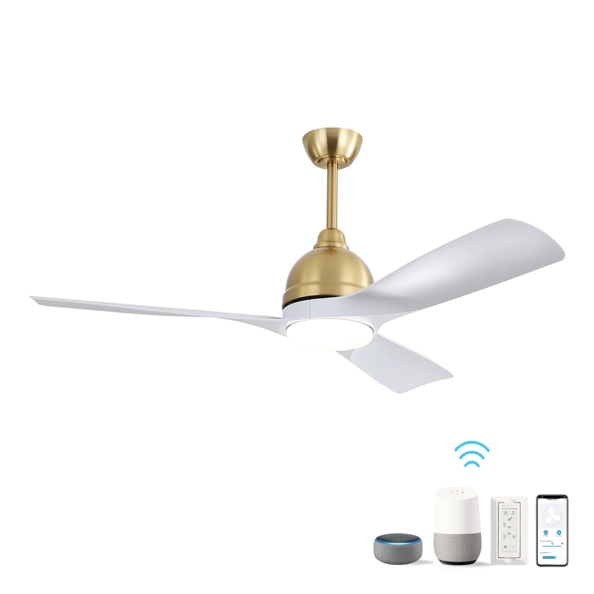 Sevenine 54" Modern ABS Ceiling Fan 6 Speed Remote Control Dimmable ...