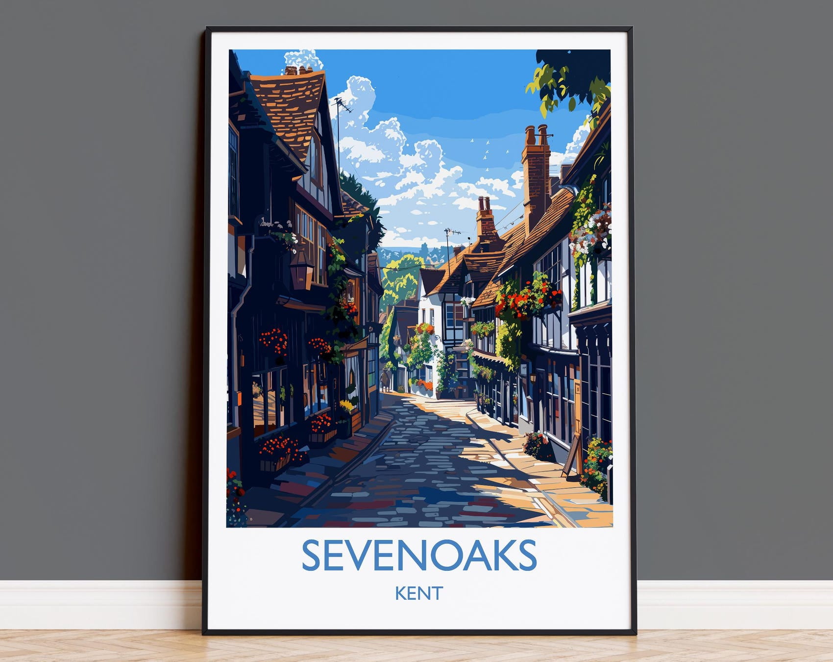 Sevenoaks Travel Poster Travel Print of Sevenoaks Kent Countryside Art ...