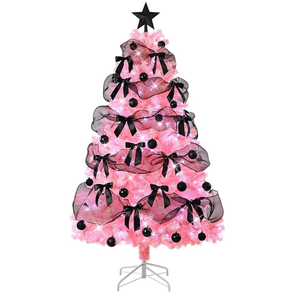 Yastouay 6.1 Ft Pink Christmas Tree with Lights,Artificial Pink Tree ...