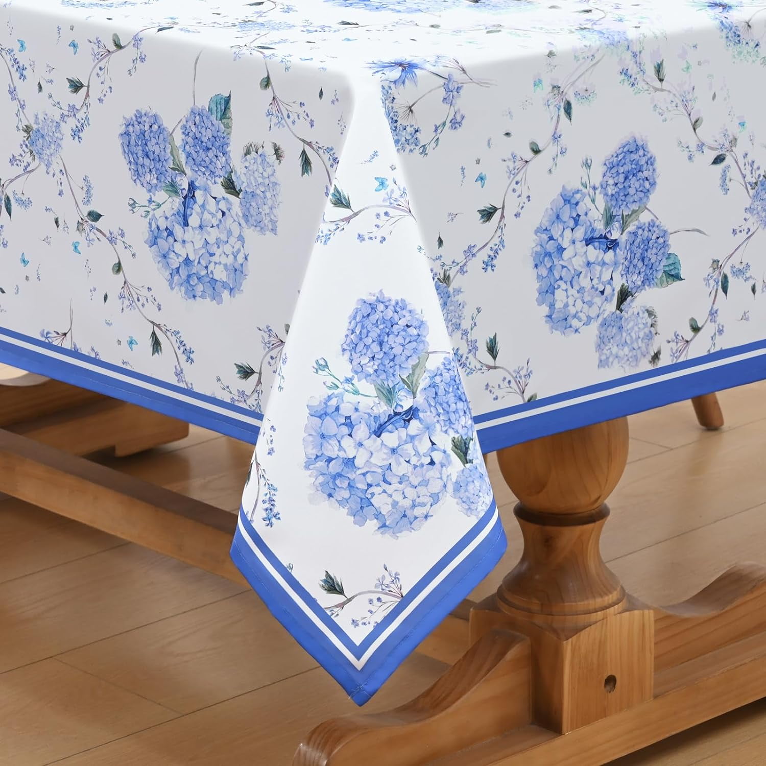 Sevenstars Blue Flower Rectangle Tablecloth Floral Table Cover for ...