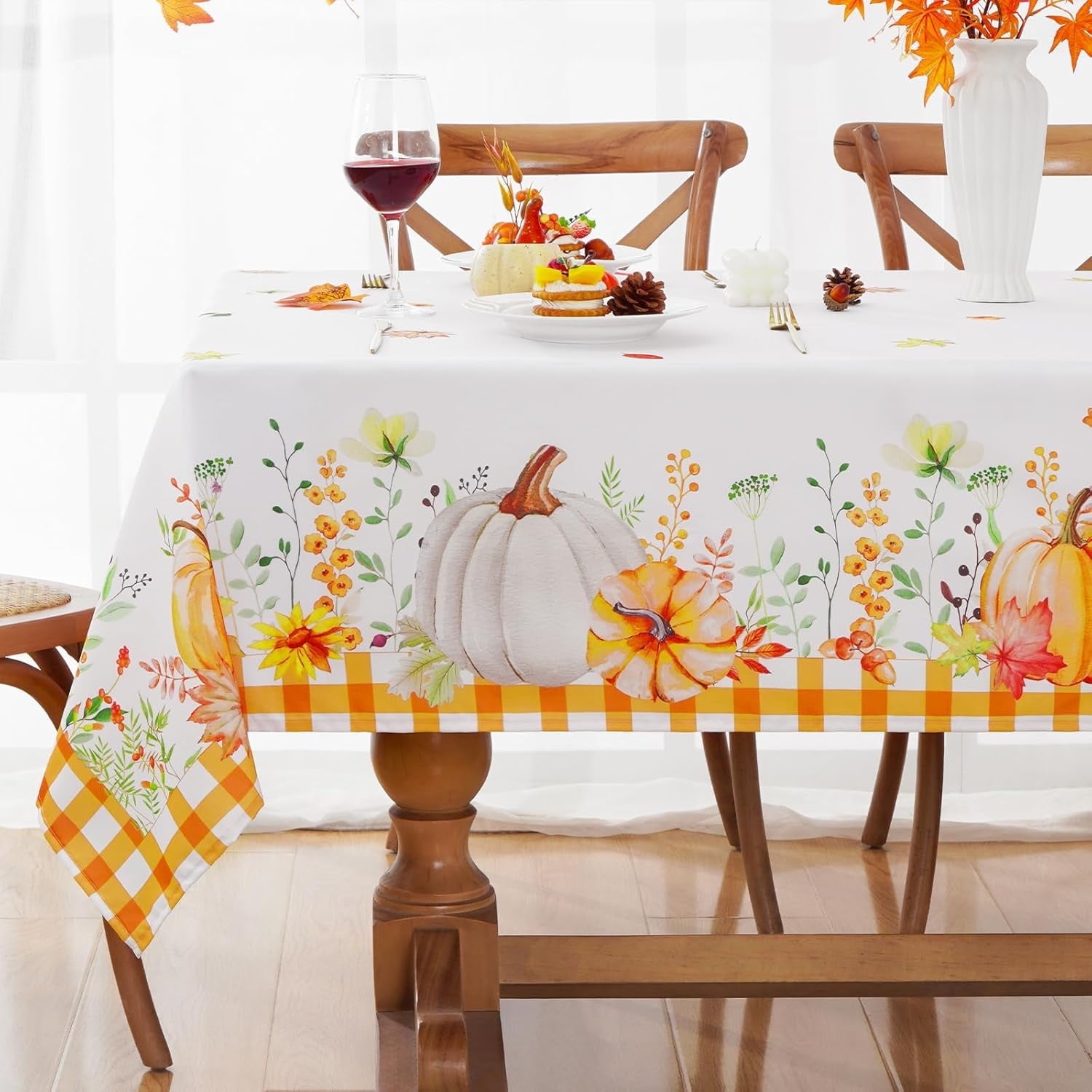 Sevenstars Buffalo Palid Thanksgiving Tablecloth Orange Fall Tablecloth ...