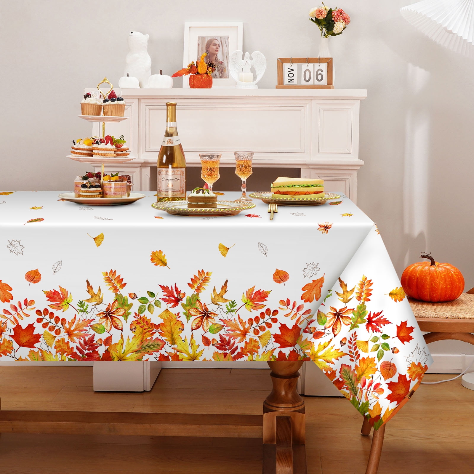 Sevenstars Thanksgiving Tablecloth Fall Leaves Rectangular Table Cover ...
