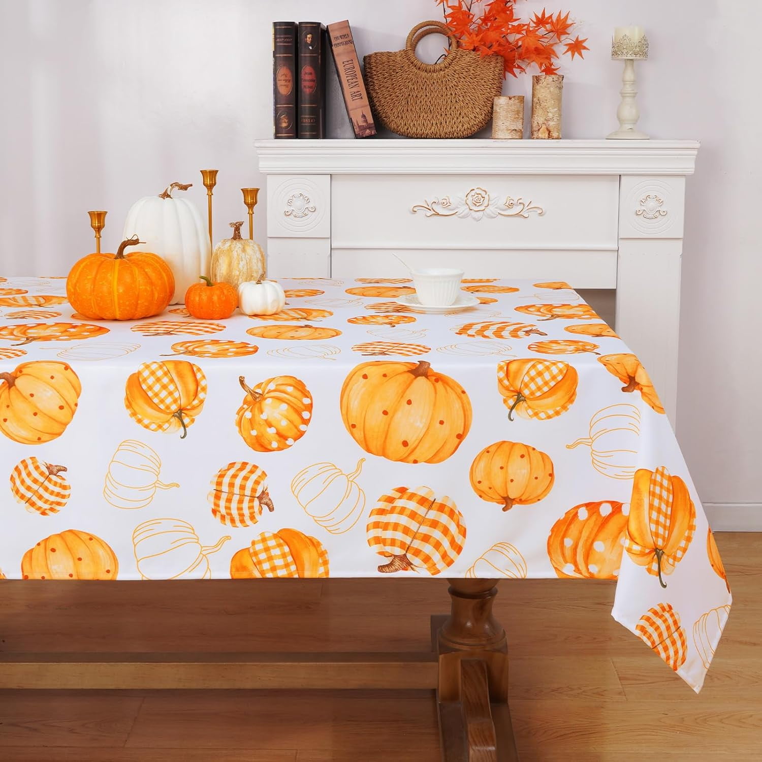Sevenstars Fall Pumpkin Tablecloth Thanksgiving Table Cloth Rectangular ...