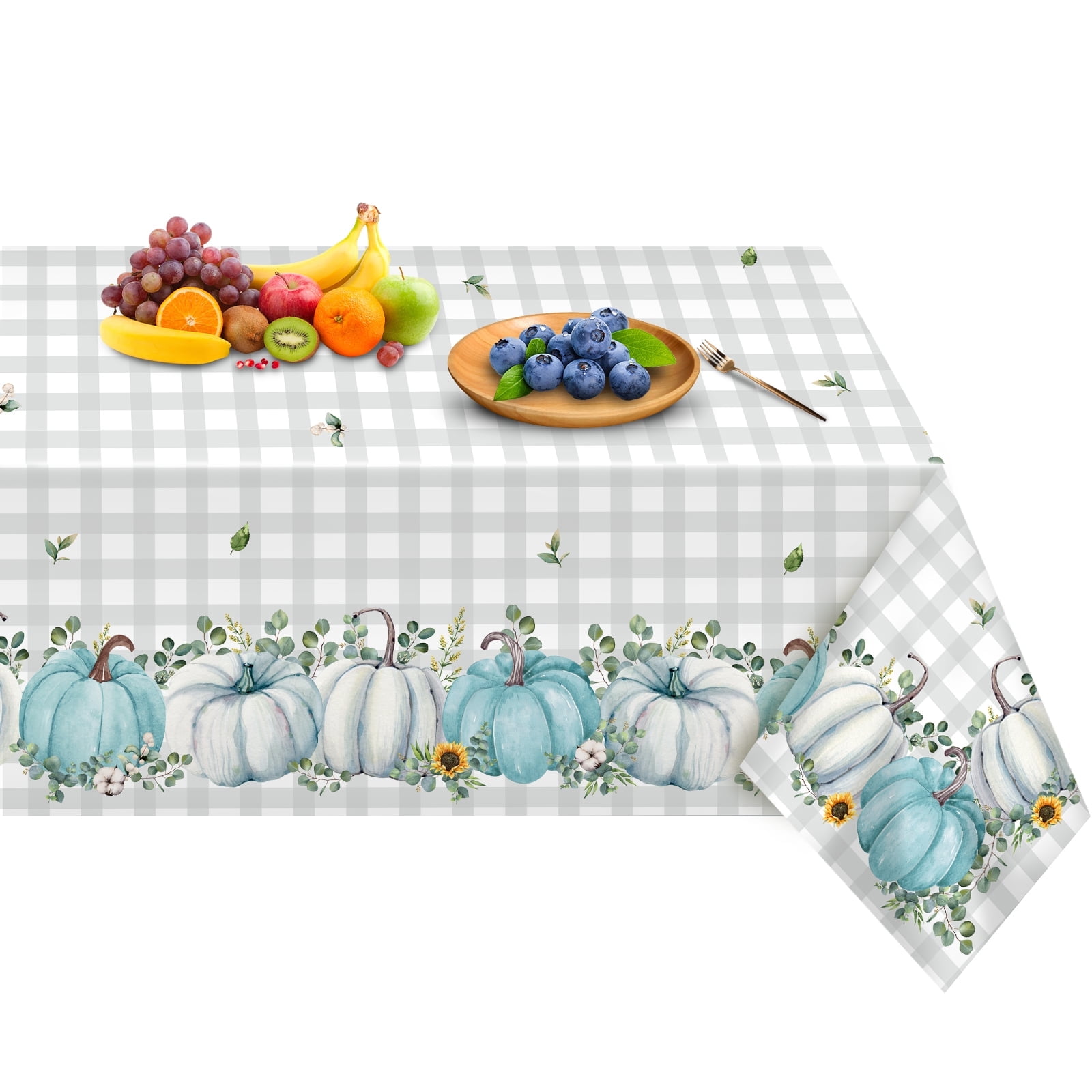 Sevenstars Fall Tablecloth White Pumpkin Thanksgiving Table Cloth ...