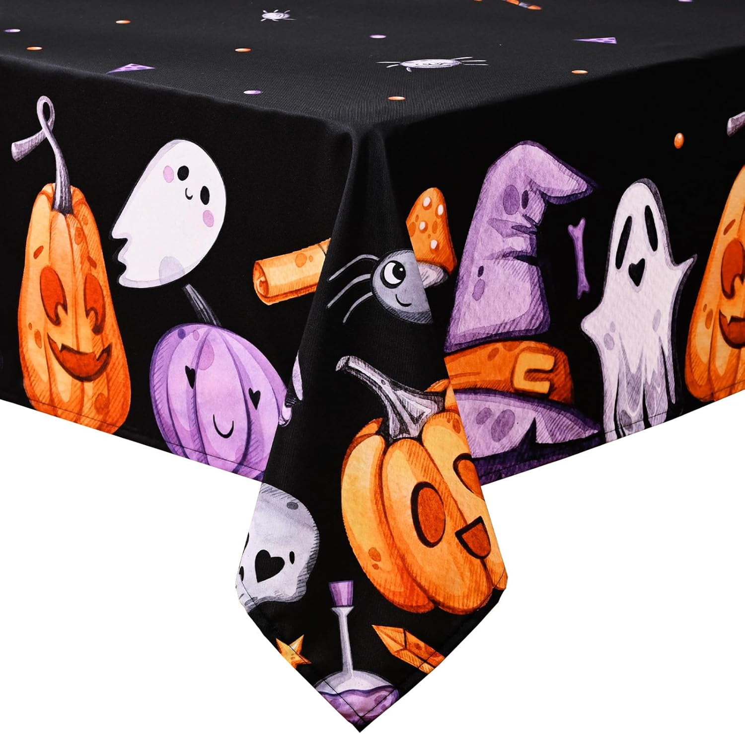 Sevenstars Halloween Tablecloth Ghost Table Cloth Black Rectangular Table Cover for Kitchen ...